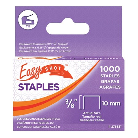 Arrow Fastener Easyshot T75 7/16 in. W X 3/8 in. L Staples 1000PK 276ES ...