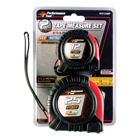 Performance Tool Measuring Tape Set , 2PK W5124BP | Zoro