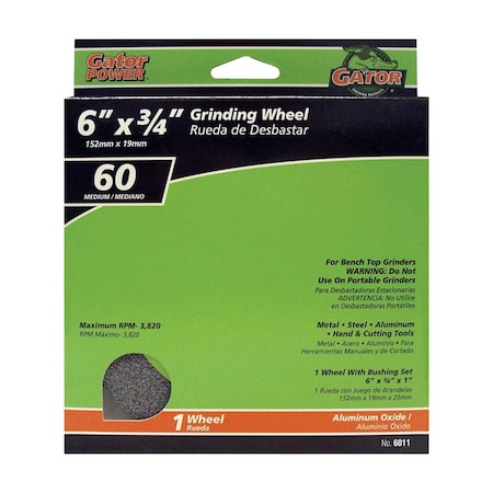 Gator Finishing Gator 6 in. D X 1 in. Grinding Wheel 6011 | Zoro