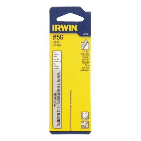 Irwin Irwin #56 X 1-3/4 in. L High Speed Steel Jobber Length Wire Gauge ...
