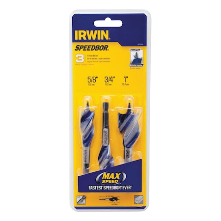 Irwin Irwin Speedbor Steel Wood Boring Bit Set Quick-Change Hex Shank 3 ...