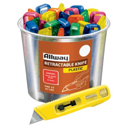 Allway Allway 6 in. Retractable Utility Knife Assorted 25 pk PRK25 | Zoro