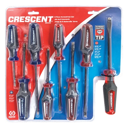 Crescent Crescent Diamond Coated Screwdriver Set 8 pc CGPS8PCSET | Zoro