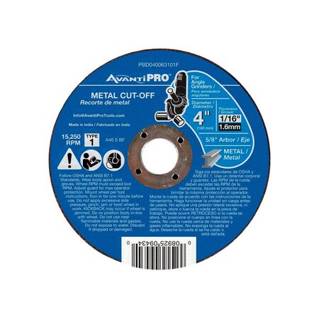 Avanti Pro AVANTI MTL CUTOFF DSC 4"" PBD040063101F | Zoro