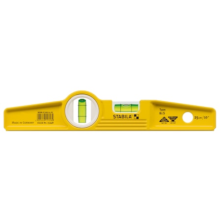 Stabila 10 in. Aluminum Type 81 S Torpedo Level 2 vial 25010 | Zoro