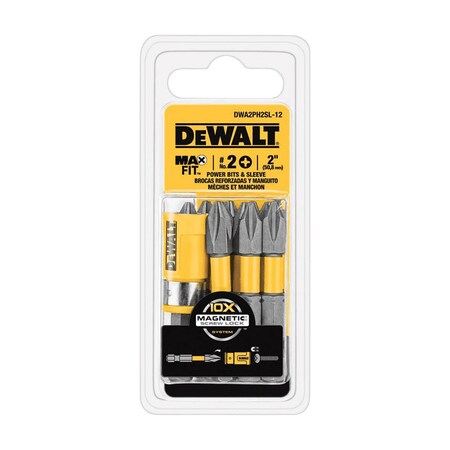 Dewalt Maxfit Powr Bit+Slv 12Pc DWA2PH2SL-12 | Zoro