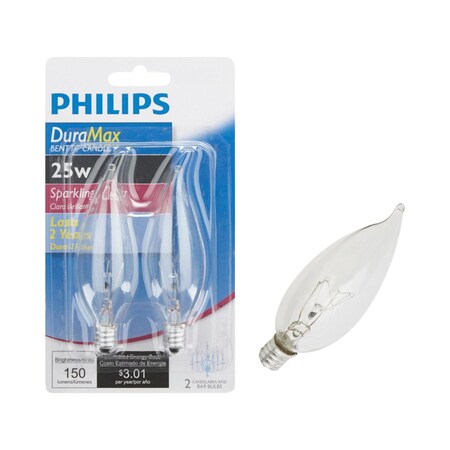 Signify Philips DuraMax 25 W BA9.5 Decorative Incandescent Bulb E12 ...