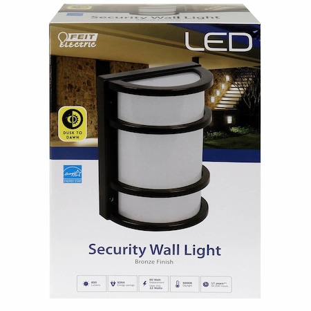 Feit Electric Feit LED Dusk to Dawn Hardwired LED Bronze Security Wall ...