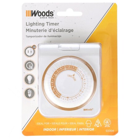 Woods MECHANICAL TIMER WHT 1PK 50004WD | Zoro