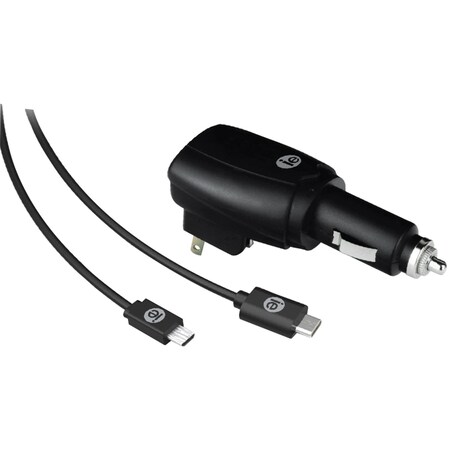 Mizco International iEssentials 3-in-1 Travel Charger Black IENACPCELL ...
