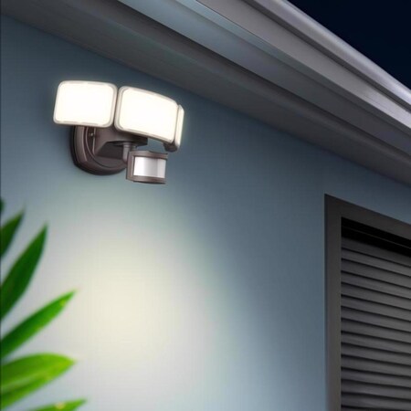 Feit Electric Feit Motion-Sensing Hardwired LED Bronze Security ...