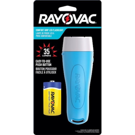 Rayovac Comfort Grip 35 lm Blue LED Flashlight D Battery ROVGPHH15 | Zoro