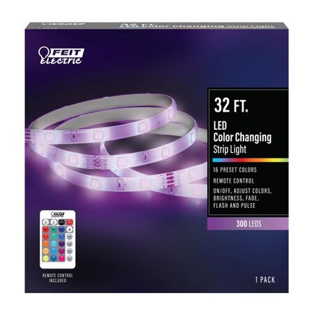 Feit Electric Feit LED 32 ft. L Color Changing Plug-In LED Tape Light 1 ...