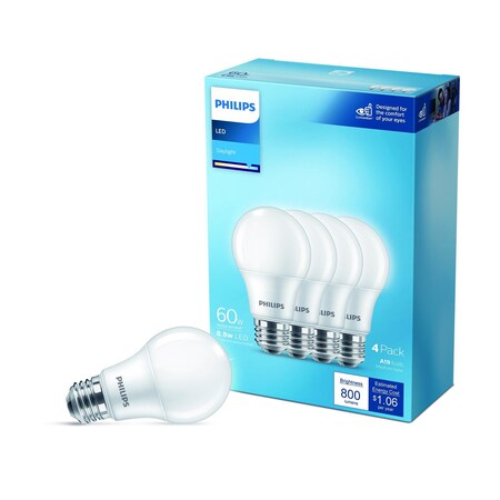 Signify PHILIPS LED BULB A19 DL 60W 4PK 575837 | Zoro