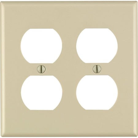 Leviton Faceplate, Number of Gangs: 2 Urea, Ivory 86016-000 | Zoro