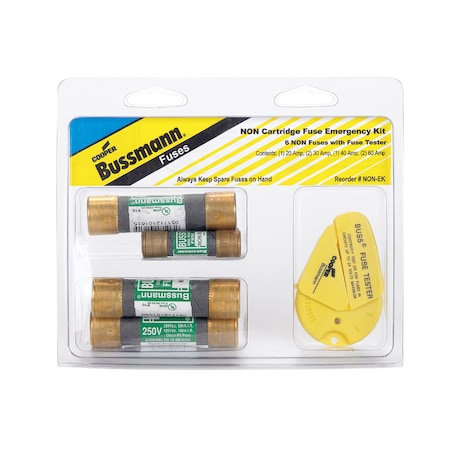 BUSSMANN Cartridge Fuse Kit 6, 20 to 60A, Fuse Tester - NON-EK