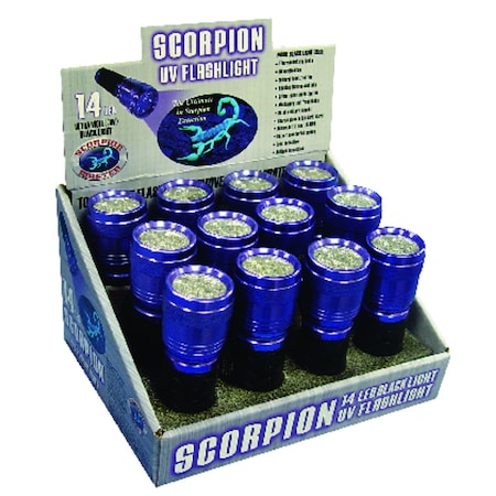Scorpion Master Scorpion 14 LED Black/Purple LED UV Flashlight AAA ...