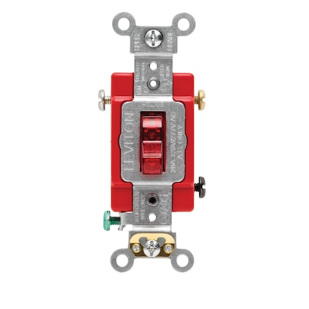Leviton Leviton Industrial 20 amps Toggle Switch Red 1 pk 01221-PLR | Zoro