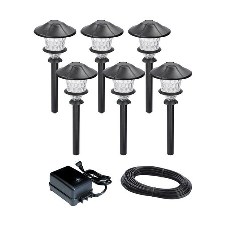 Paradise Black Low Voltage 40 W LED Pathway Light 6PK GL33966BK | Zoro