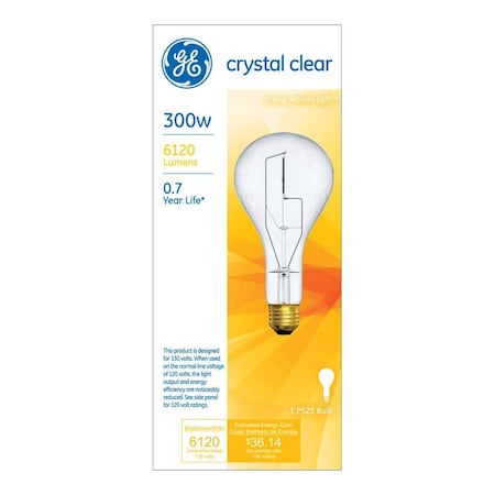Current Multi-Vapor 300 W PS25 A-Line Incandescent Bulb E26 (Medium ...