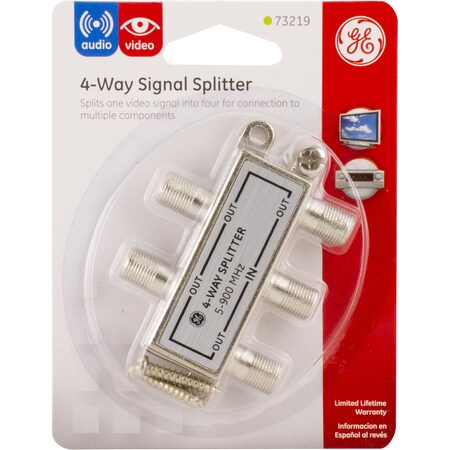 Ge F-Connector 4 Way Signal Splitter 35047 | Zoro