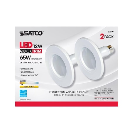 Satco Satco Nuvo White 5-6 in. W Plastic LED Dimmable Recessed ...