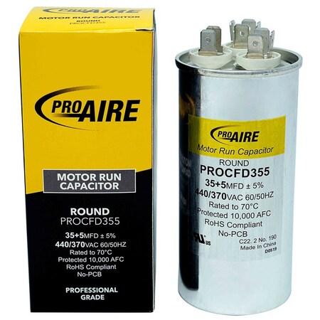 Perfect Aire ProAire 35+5 MFD 370 V Round Run Capacitor PROCFD355 | Zoro