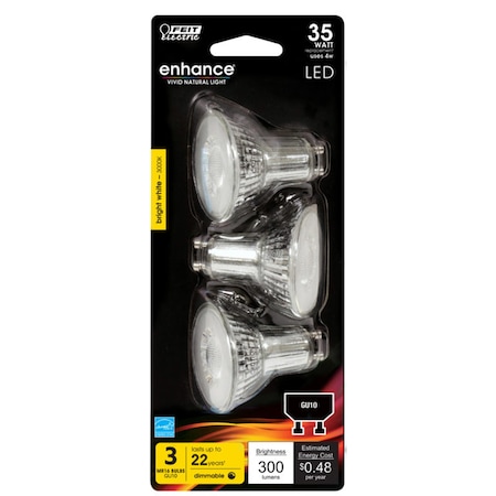 Feit Electric Feit Enhance MR16 GU10 LED Bulb Bright White 35 Watt ...