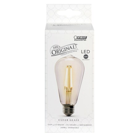 Feit Electric Feit ST19 E26 (Medium) LED Bulb Soft White 60 Watt ...