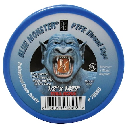 BLUE MONSTER TEFLON TAPE THREAD TAPE 1429X1/2""BLU (70885) | Zoro