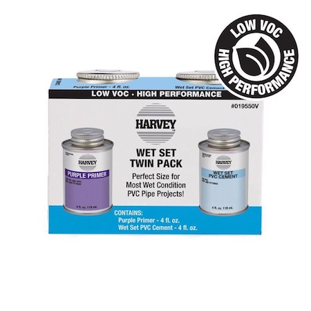 Oatey Harvey Clear/Purple Primer and Cement For PVC 8 oz 019550V | Zoro