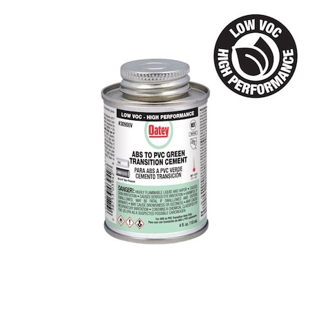 Oatey Oatey Green Transition Cement For ABS/PVC 4 oz 30900V | Zoro