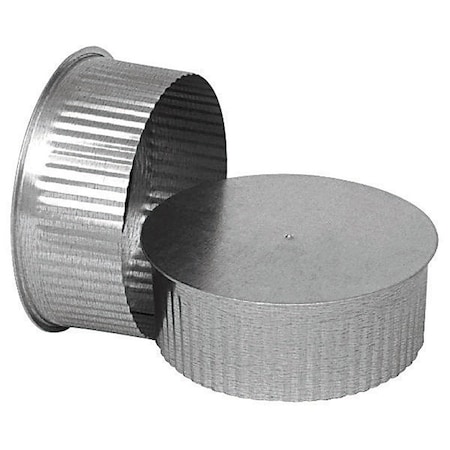 Imperial Imperial 8 in. D Galvanized Steel Crimped Pipe End Cap GV0737 ...