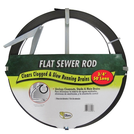 Cobra Tools Cobra 50 ft. L Flat Steel Sewer Rod 60500 | Zoro