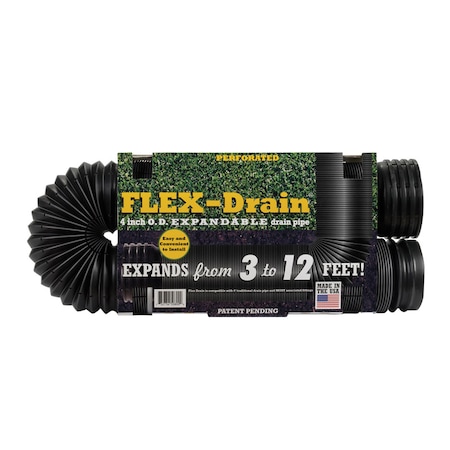 Flex-Drain Flex-Drain 4 in. D X 12 ft. L Polypropylene Perforated Drain ...