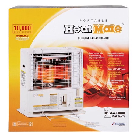 Heat Mate Sengoku HeatMate 10000 Btu/h 400 sq ft Radiant Kerosene ...