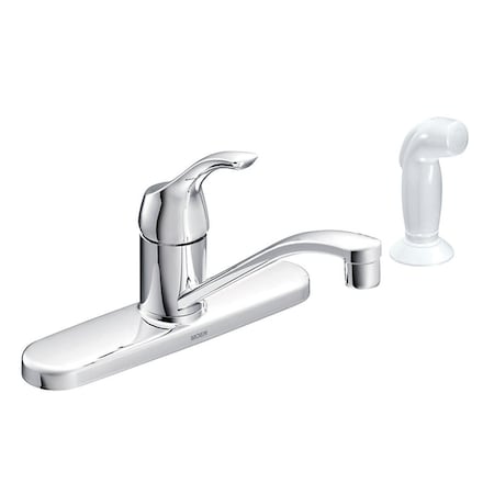 Moen Moen Adler One Handle Chrome Kitchen Faucet Side Sprayer Included ...