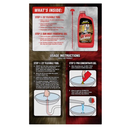 Drano Drano Snake Plus Gel Drain Cleaning Kit 16 oz 70241 | Zoro