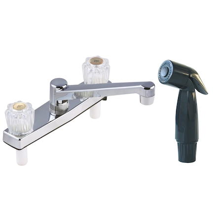 Home Plus Home Plus Two Handle Chrome Kitchen Faucet Side Sprayer ...
