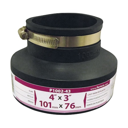Fernco Schedule 40 4 in. Hub X 3 in. D Hub PVC Flexible Coupling 1 pk ...
