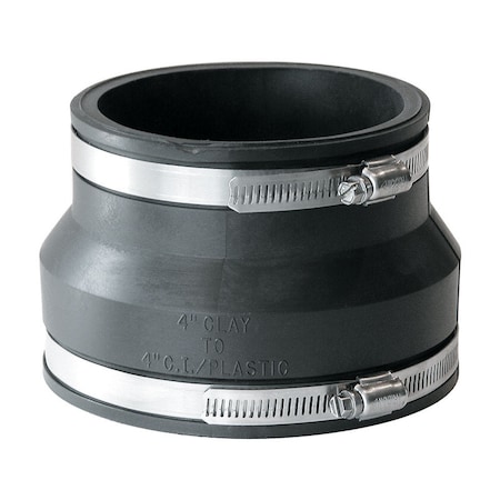Fernco Schedule 40 4 in. Hub X 4 in. D Hub PVC Flexible Coupling 1 pk ...