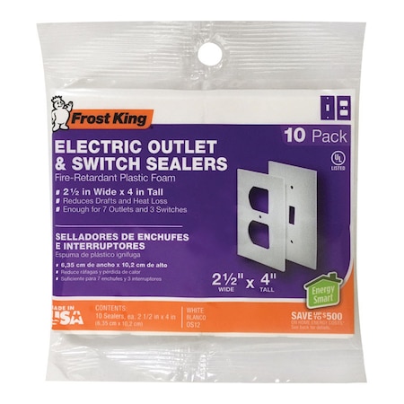 Frost King White 1 gang Plastic Toggle Wall Plate Sealers 10 pk OS12H ...