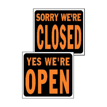 Hy-Ko Hy-Glo English Black Open/Close Sign 14.5 in. H X 18.5 in. W SP ...