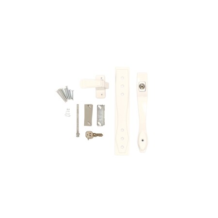 Larson Larson Heavy Duty Zinc-Plated White Zinc Push Button Keyed Latch ...