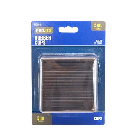 Projex Projex Rubber Caster Cup Brown Square 3 in. W X 3 in. L 2 pk ...
