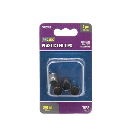 Projex Plastic Leg Tip Black Round 3/8 in. W 4 pk P0056 | Zoro