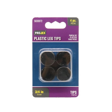Projex Projex Plastic Leg Tip Black Round 3/4 in. W 4 pk P0060 | Zoro