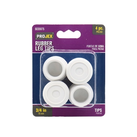 Projex Projex Rubber Leg Tip Off-White Round 3/4 in. W 4 pk P0052 | Zoro