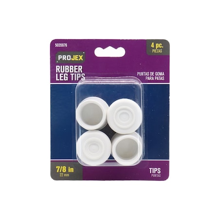 Projex Projex Rubber Leg Tip Off-White Round 7/8 in. W 4 pk P0053 | Zoro