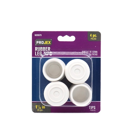 Projex Projex Rubber Leg Tip Off-White Round 1-1/8 in. W 4 pk P0055 | Zoro